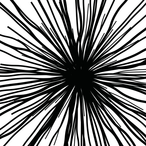 Linear hand drawing curved light rays Royalty Free Vector