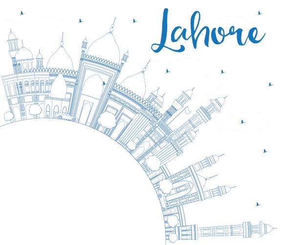 Urdu calligraphy lahore famous city pakistan Vector Image