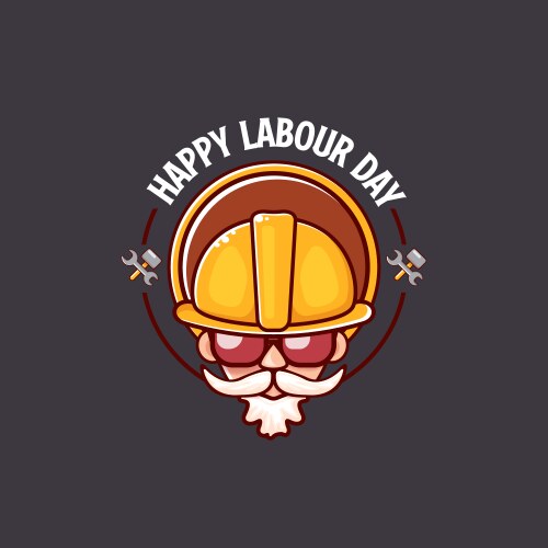 Happy labour day logo label or stamp Royalty Free Vector