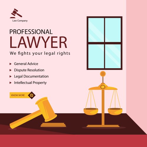 Professional lawyer banner design template Vector Image