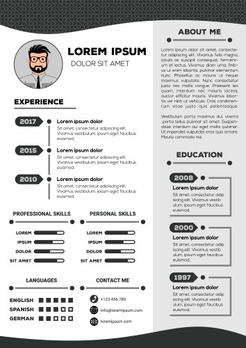 Resume and cv template with nice design Royalty Free Vector