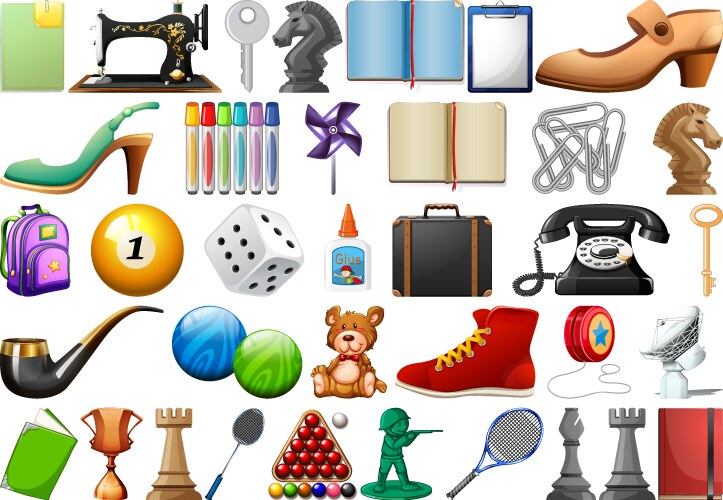 Large set different objects Royalty Free Vector Image