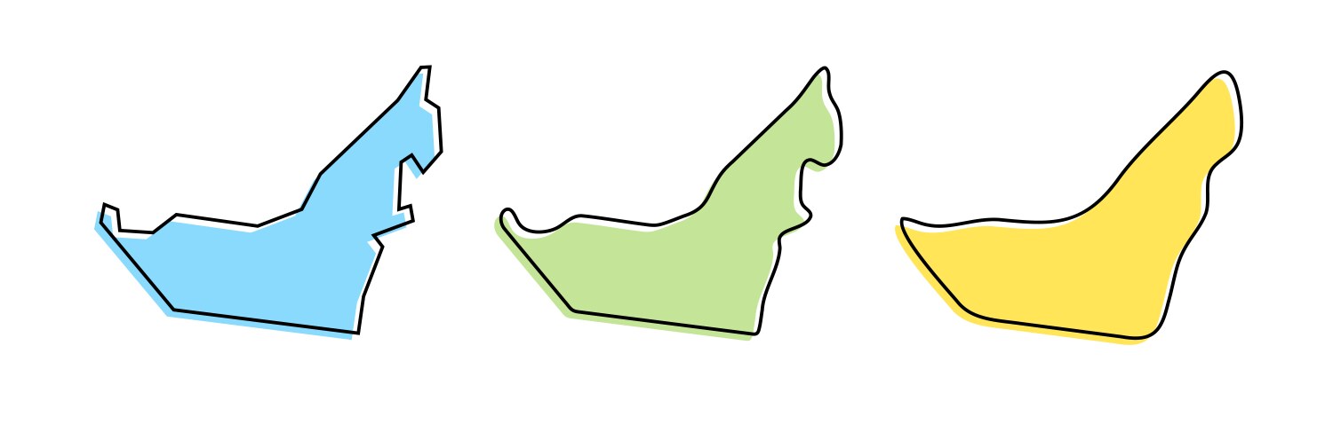 United arab emirates country map in three Vector Image