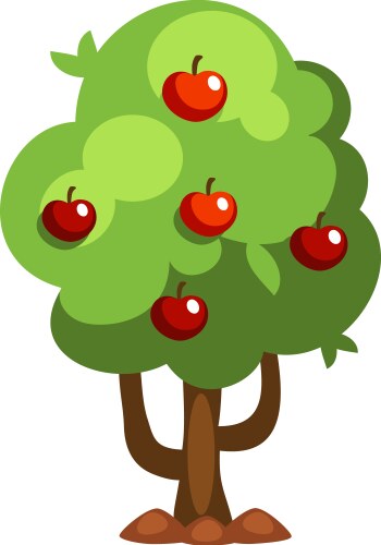 Funny cartoon tree character Royalty Free Vector Image