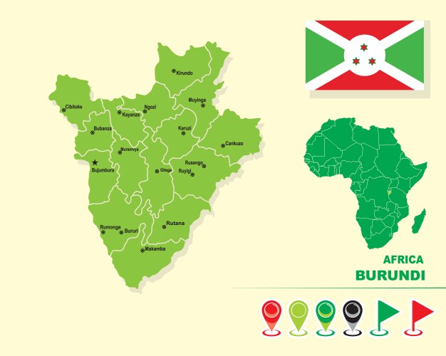 National map of burundi Royalty Free Vector Image