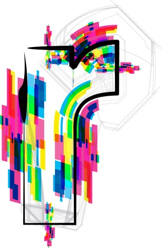 Colorful font letter r Royalty Free Vector Image