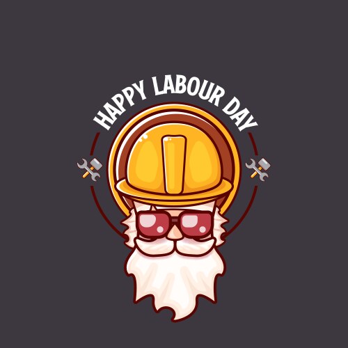 Happy labour day logo label or stamp Royalty Free Vector
