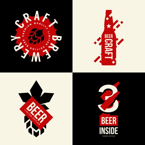 Modern craft beer drink isolated logo sign Vector Image
