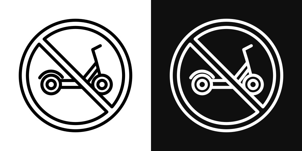 No scooters sign icon set prohibition Royalty Free Vector