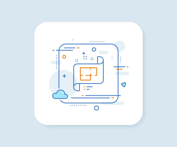 Architectural plan line icon technical project Vector Image
