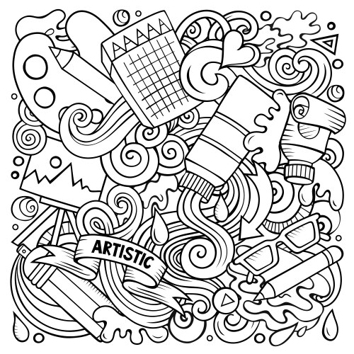 Set artist drawing art Royalty Free Vector Image