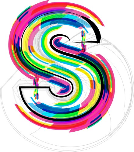 Colorful font letter s Royalty Free Vector Image