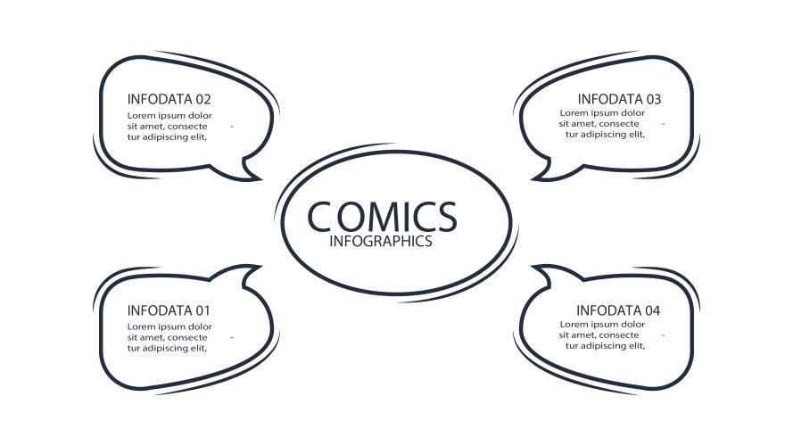 Comics infographic with 8 steps options parts Vector Image