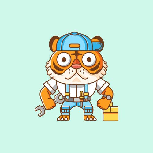 Cute sloth mechanic with tool at workshop cartoon Vector Image