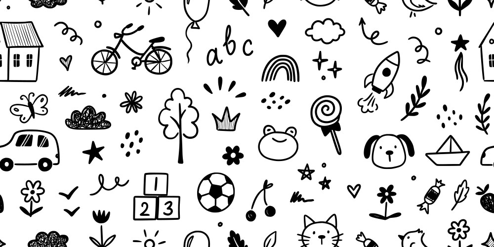 Hand drawn kid patterns Royalty Free Vector Image