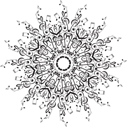 Music notes floral ornament Royalty Free Vector Image