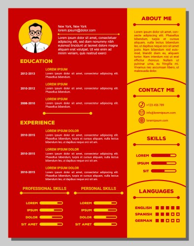 Resume and cv template with nice design Royalty Free Vector