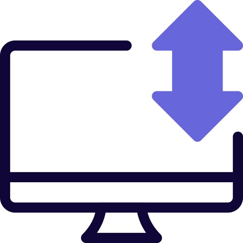 Transferring data via desktop between devices Vector Image