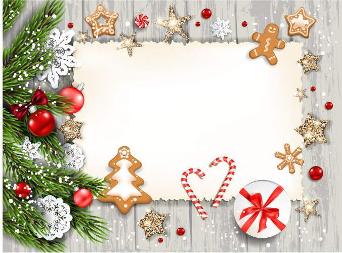 Blue rustic christmas template Royalty Free Vector Image