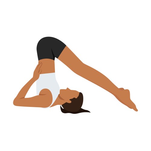 Young Woman Doing Wheel Pose Chakrasana Upward Vector Image