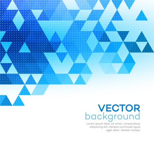 Blue abstract trendy background with triangles Vector Image