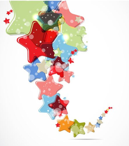 Abstract color stars on light background Vector Image