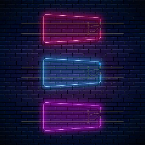 Glow neon buttons for web design set website Vector Image
