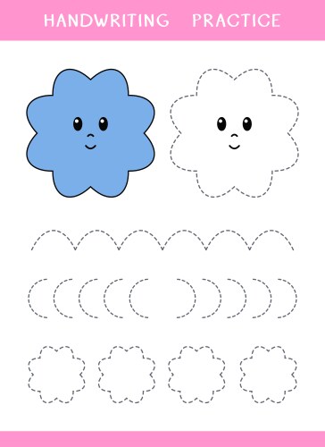 Handwriting practice sheet Royalty Free Vector Image