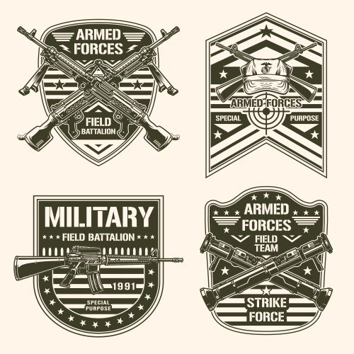 Military armored vehicles airforce navy vintage Vector Image
