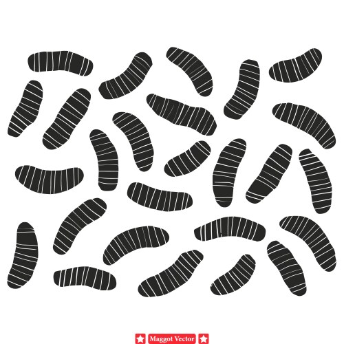 Eerie ecosystem maggot swarm silhouette collection