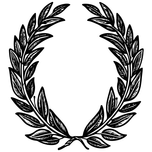 Linear laurel wreath icon Royalty Free Vector Image