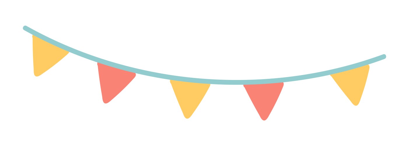 Cute party flag hanging design Royalty Free Vector Image