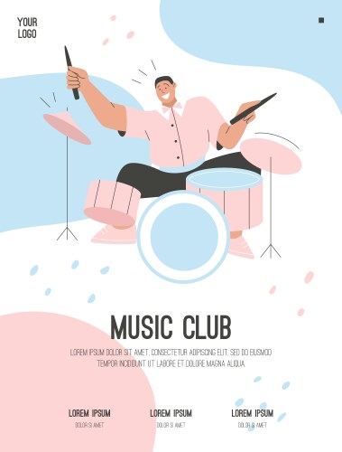 Live music concert promo brochure template Vector Image