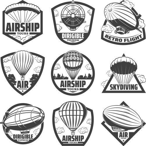 Monochrome vintage aircraft label Royalty Free Vector Image