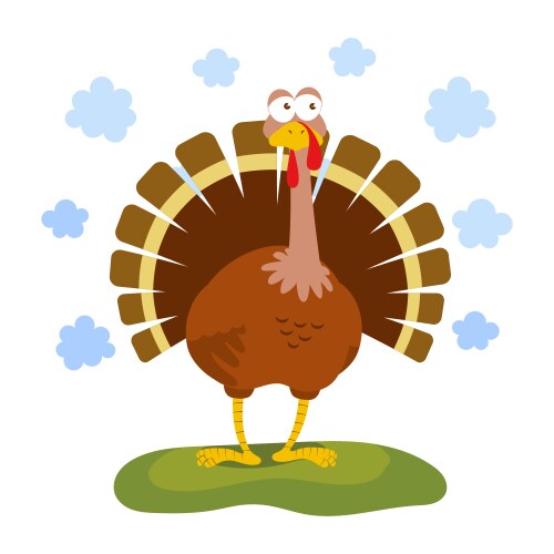 Cartoon funny turkey Royalty Free Vector Image