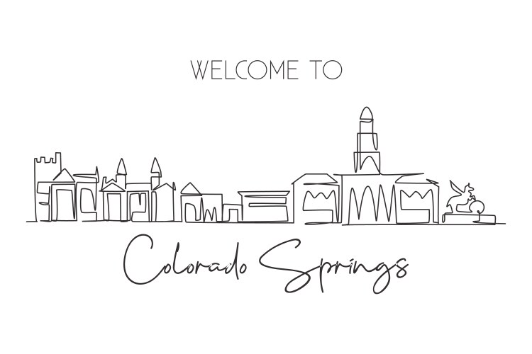 One single line drawing of colorado springs city Vector Image