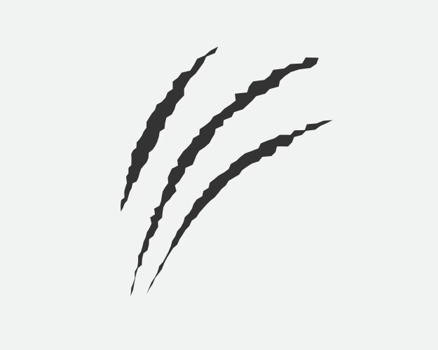 Claws scratches animal monster mark design Vector Image