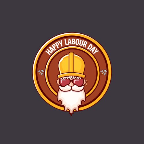Happy labour day logo label or stamp Royalty Free Vector
