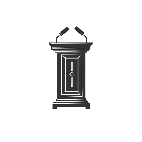 Wooden realistic podium or pedestal Royalty Free Vector