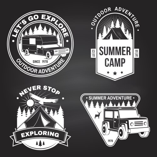 Wilderness camping logo templates sign design Vector Image