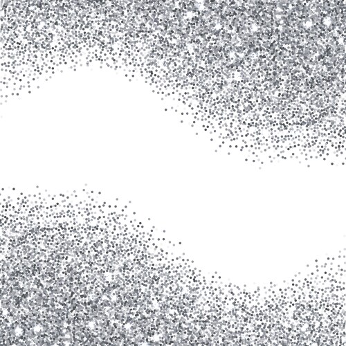Silver glitter textured borders Royalty Free Vector Image