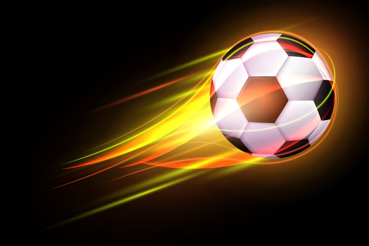 Soccer ball flying Royalty Free Vector Image - VectorStock