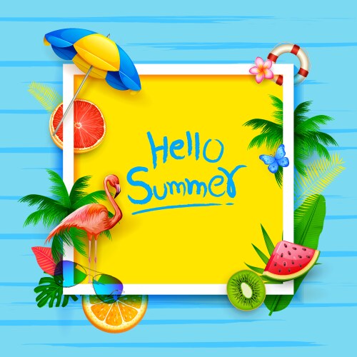Summer time poster wallpaper for fun party Vector Image