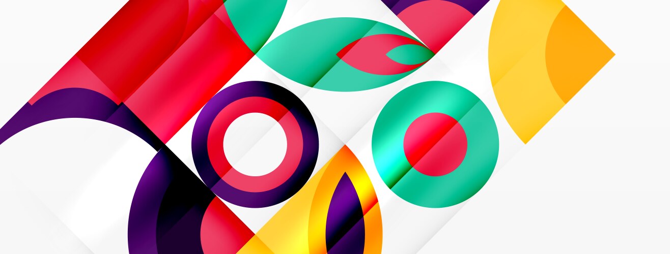 Circles and petals geometric beautiful abstract Vector Image