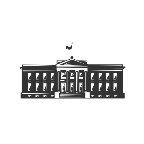 Courthouse front or facade central court building Vector Image