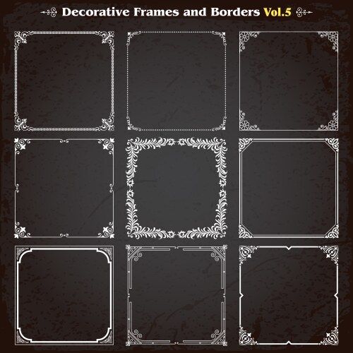 Set of mystical corners and frames borders magic Vector Image