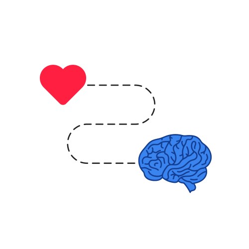 Cartoon heart and brain Royalty Free Vector Image