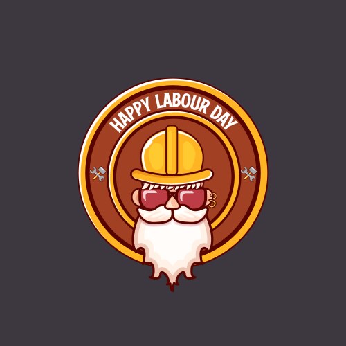 Happy labour day logo label or stamp Royalty Free Vector