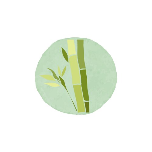 Bamboo leaves with circle logo Royalty Free Vector Image