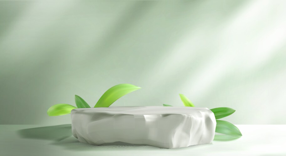 Green cosmetic 3d stone podium display platform Vector Image